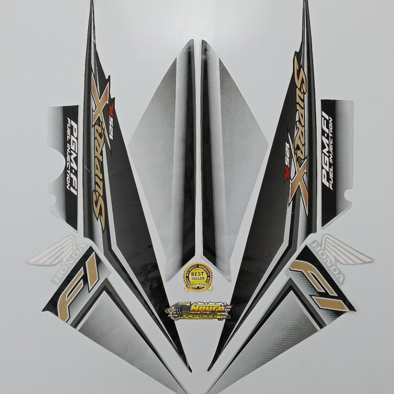 Jual Striping honda supra x 125 r 2009 2010 pgm fi body hitam silver ...