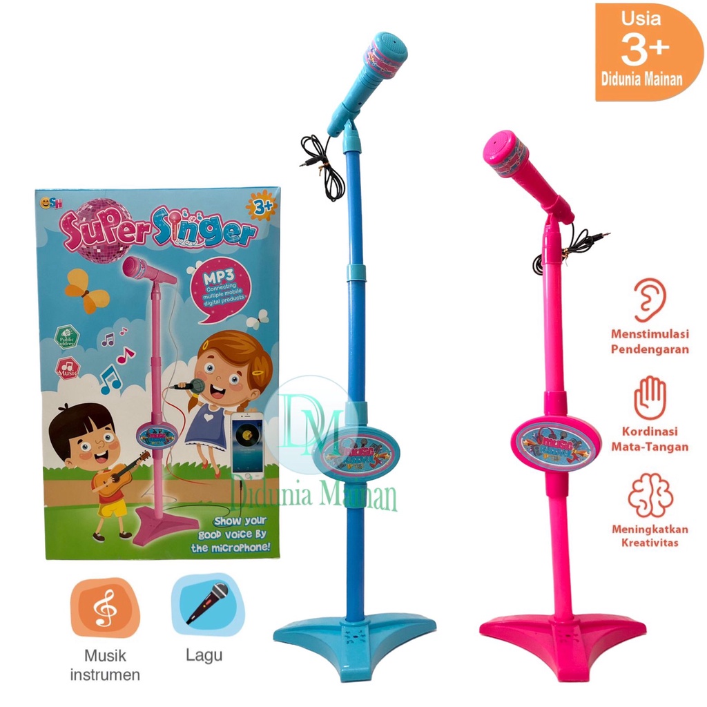 Jual Mainan musik super singer microphone mic karaoke mp3 anak | Shopee ...