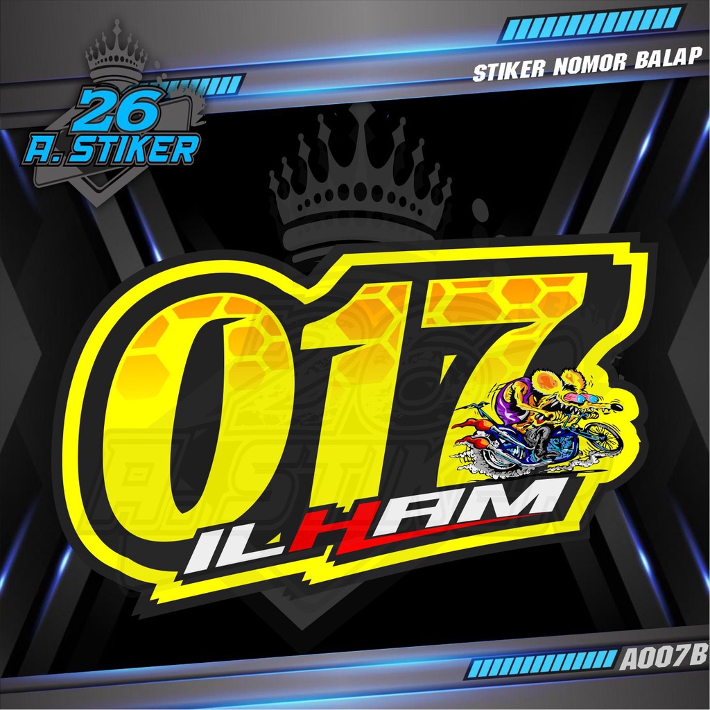 Jual Stiker Racing nomor balap All motor,helem dll. Custom Bisa Request ...