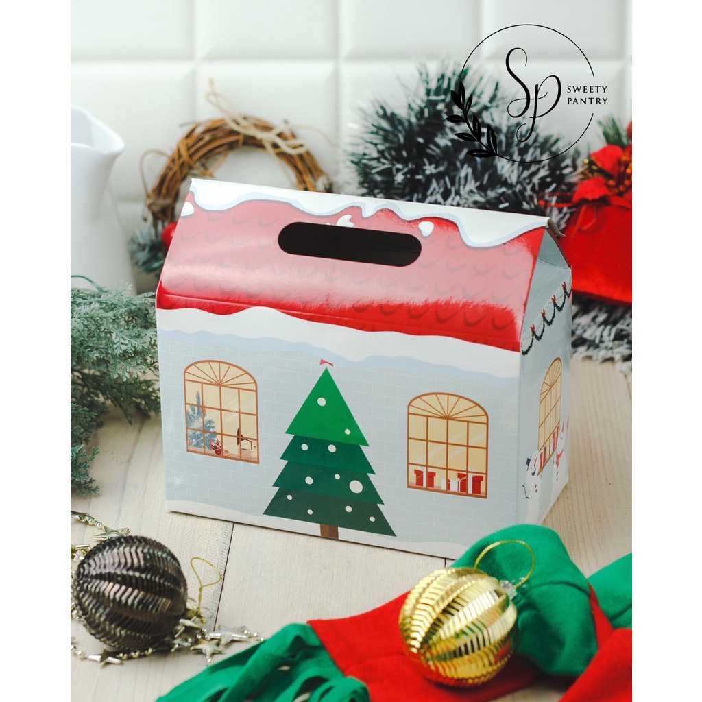 Jual SCANDI - box natal dus packaging toples jar kue kering Christmas ...
