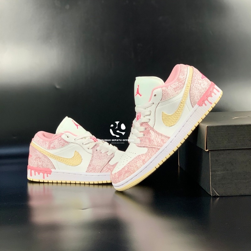 Jual Air jordan 1 low paint drip/pink | Shopee Indonesia