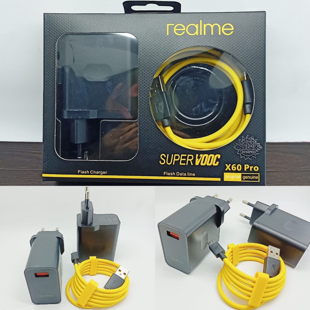 Jual [ORIGINAL] Charger REALME 30W BLACK USB Type-C / Micro USB Super ...