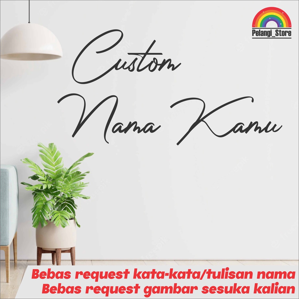 Jual Stiker Dinding Custom / Wall Sticker Custom Nama / Tulisan ...