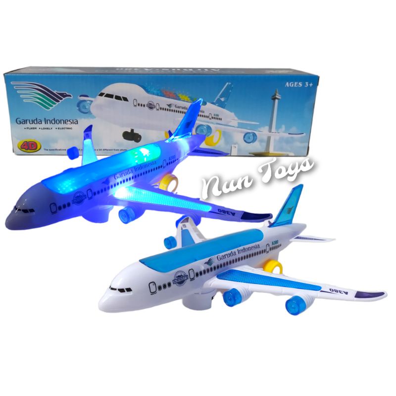 Jual Mainan Pesawat Garuda Indonesia Suara Dan Lampu 3D | Shopee Indonesia