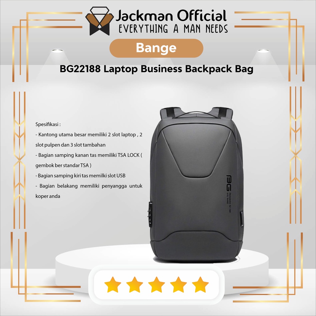 Jual BANGE BG22188 Laptop Business Backpack Bag Tas Ransel Pria Tas ...