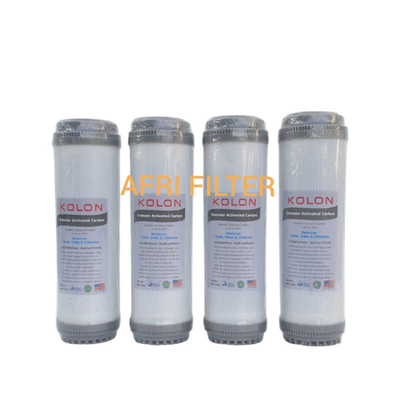 Jual Cartridge Filter Air GAC (Granular Activated Carbon) 10" KOLON (Harga 4 Pcs) | Shopee Indonesia