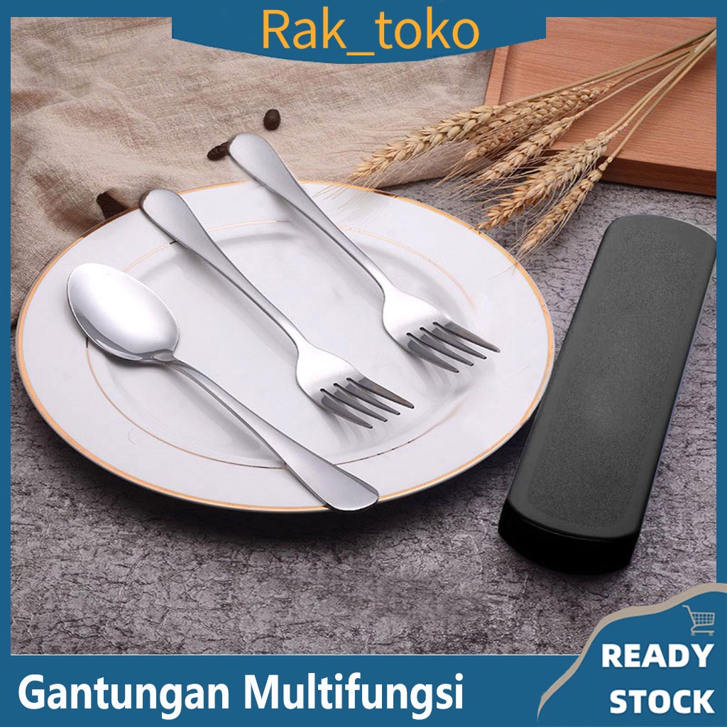Jual Cutlery set stainless sendok garpu portable alat 2/3pcs Set Makan ...