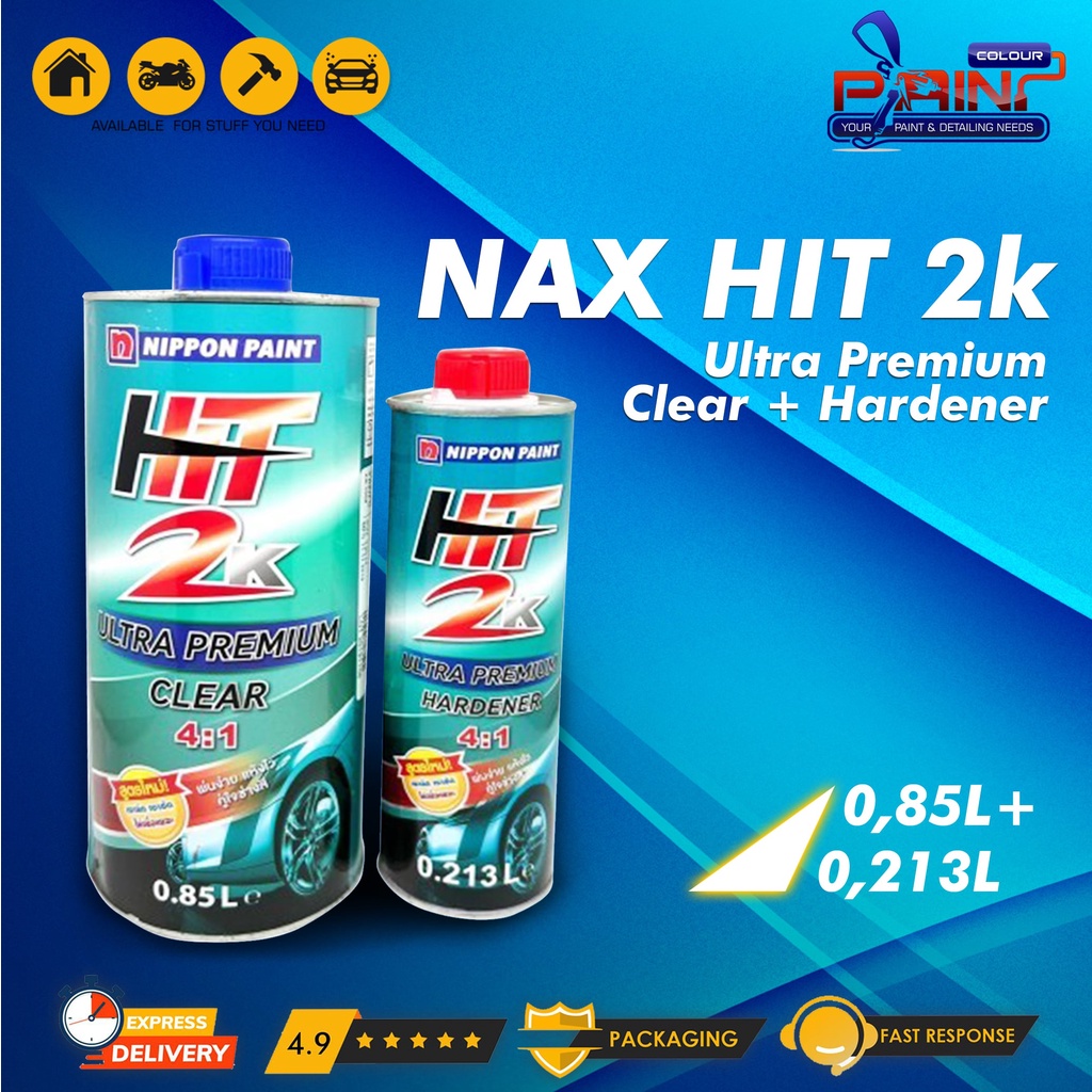 Jual Nippon Paint NAX HIT 2k Ultra Premium Clear (0,85L) + Hardener (0,213L) | Shopee Indonesia