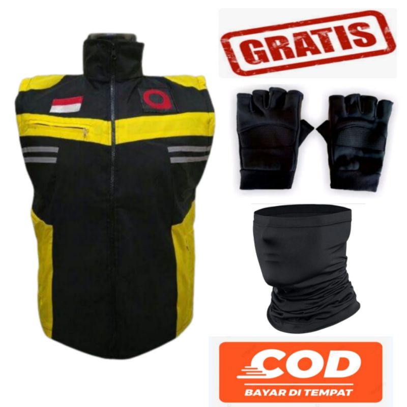 Jual Rompi Maxim Driver Tebal Anti Angin Bonus Sarung Tangan & Buff ...
