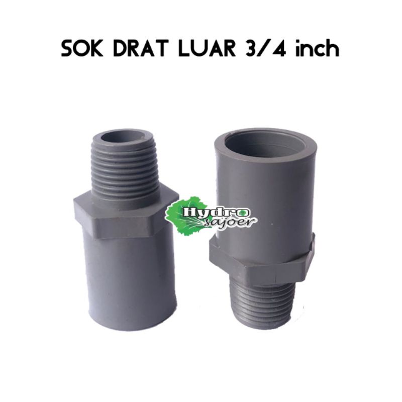 Jual Sok Drat Luar SDL 3/4 inch Fitting Pipa Paralon PVC / Socket ...