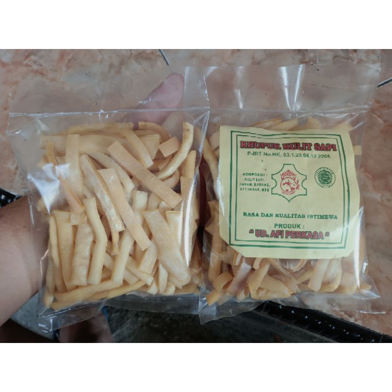 Jual krecek Rambak stik mie/stik super krupuk kulit sapi (250gr ...