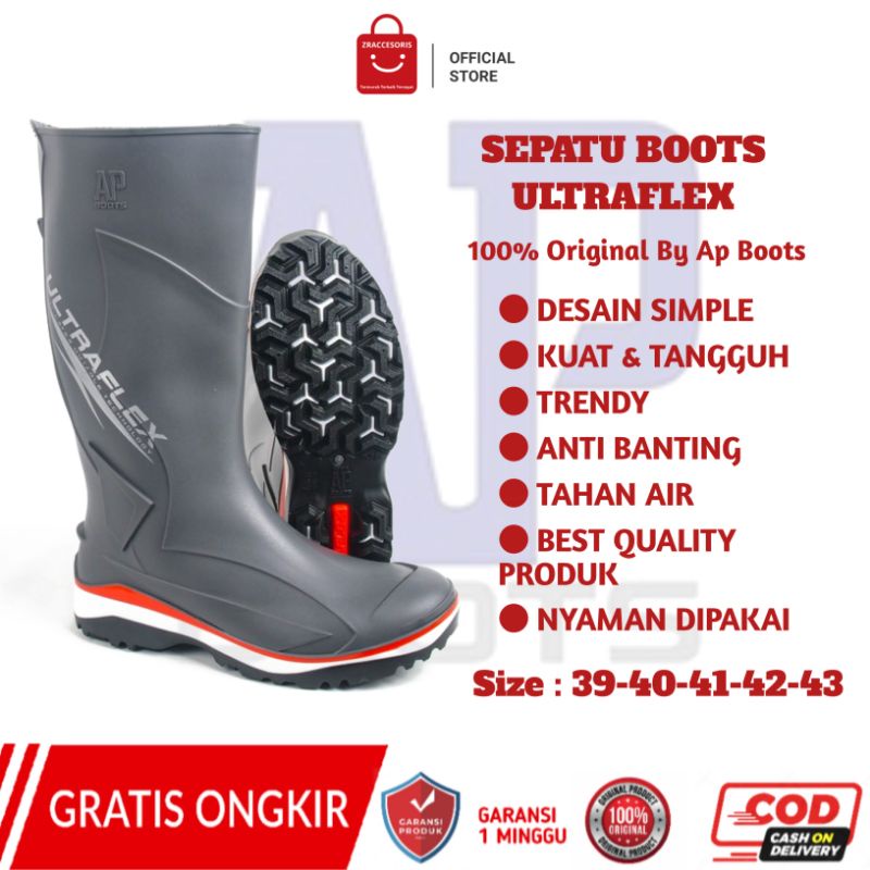 Jual Sepatu Boots AP Ultraflex Motor Outdoor Kebun Anti Air By AP Boots ...