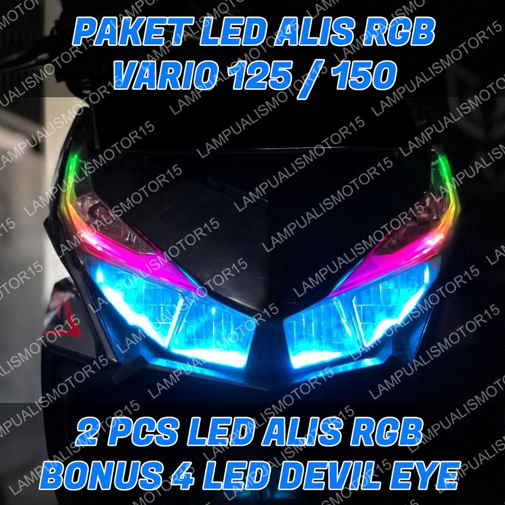 Jual LAMPU ALIS RUNNING RGB VARIO 125 VARIO 150 BONUS DEVIL EYES LAMPU ...