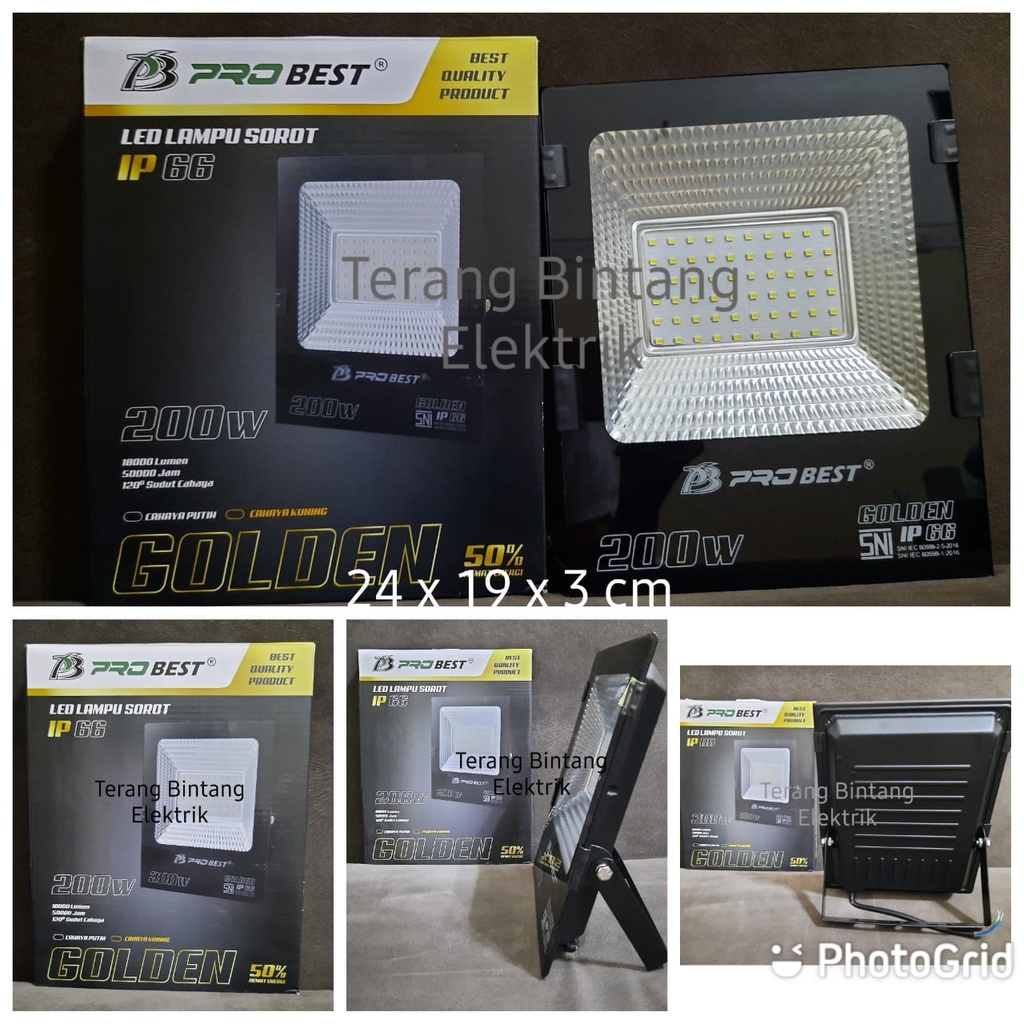 Jual Lampu sorot LED / Lampu tembak LED floodlight - GOLDEN PROBEST 200w 200 watt super bright ...
