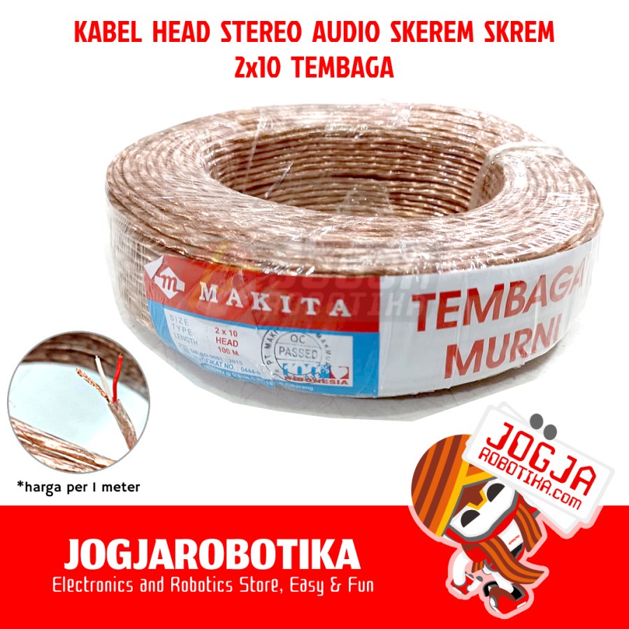 Jual KABEL CABLE HEAD STEREO AUDIO SKEREM SKREM TEMBAGA 2X10 | Shopee ...