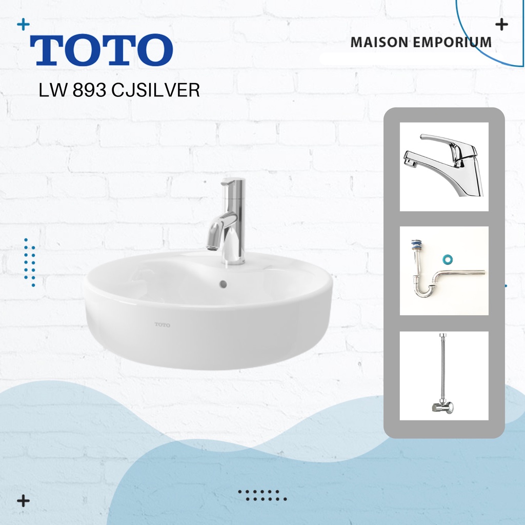 Jual PAKET WASTAFEL TOTO LW893CJ SILVER / SET WASHTAFEL LW 893 TINGGAL ...