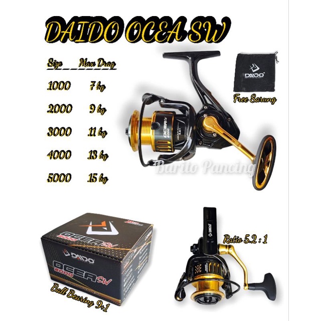 Jual Reel Daido Ocea SW Pro Series 3000 Fishing Reel | Shopee Indonesia