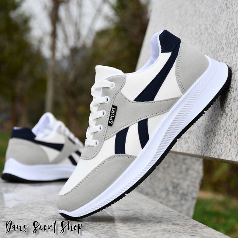 Jual Sepatu Sneakers Tali Pria Sepatu Running Sporty Pria Dewasa ...
