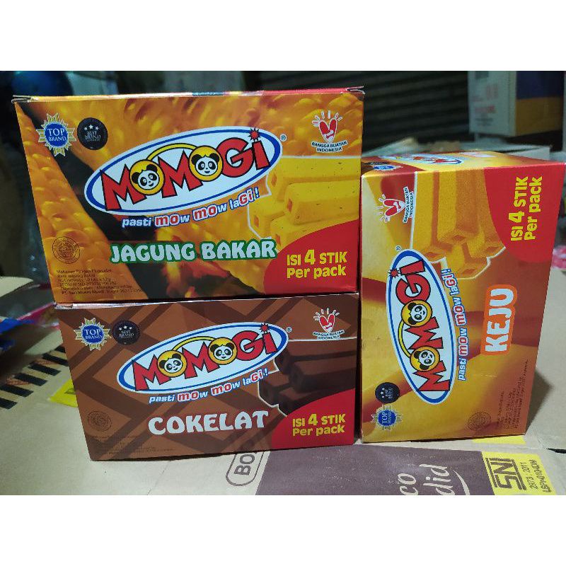 Jual Momogi Snack Coklat/Jagung Kemasan 1Box | Isi 4 stik per pack ...