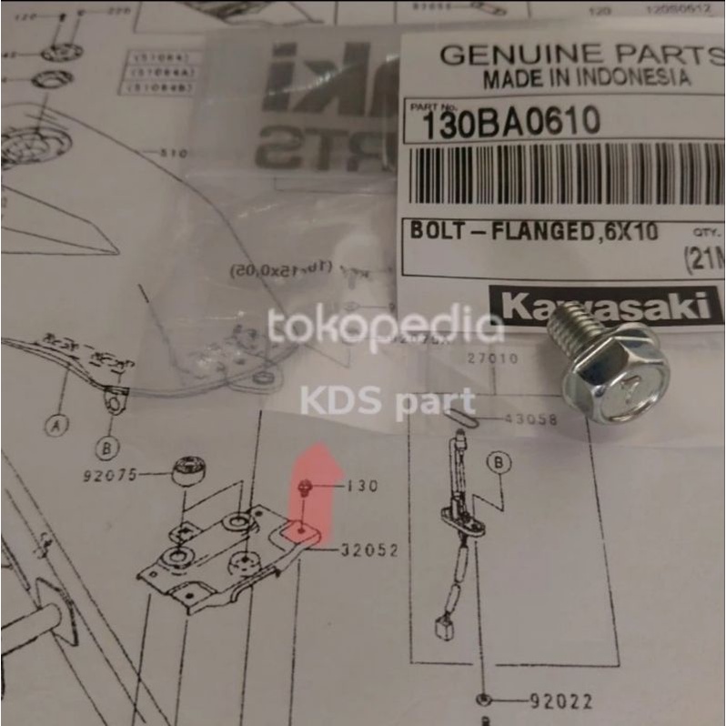 Jual BAUT BRACKET TANGKI NINJA R RR L SS M ORIGINAL KAWASAKI GENUINE ...