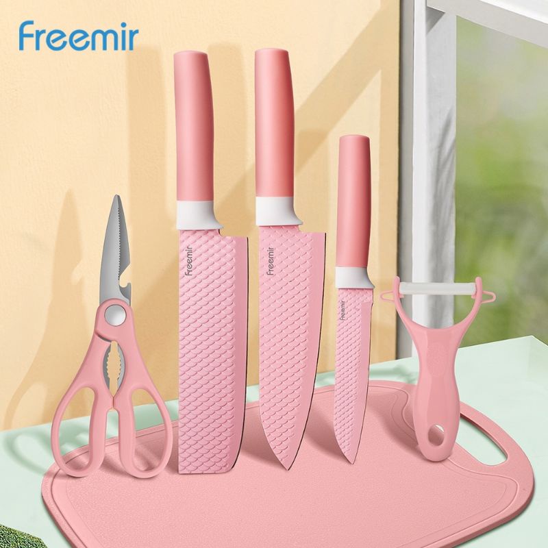Jual freemir set pisau dapur pink (READY STOK) | Shopee Indonesia