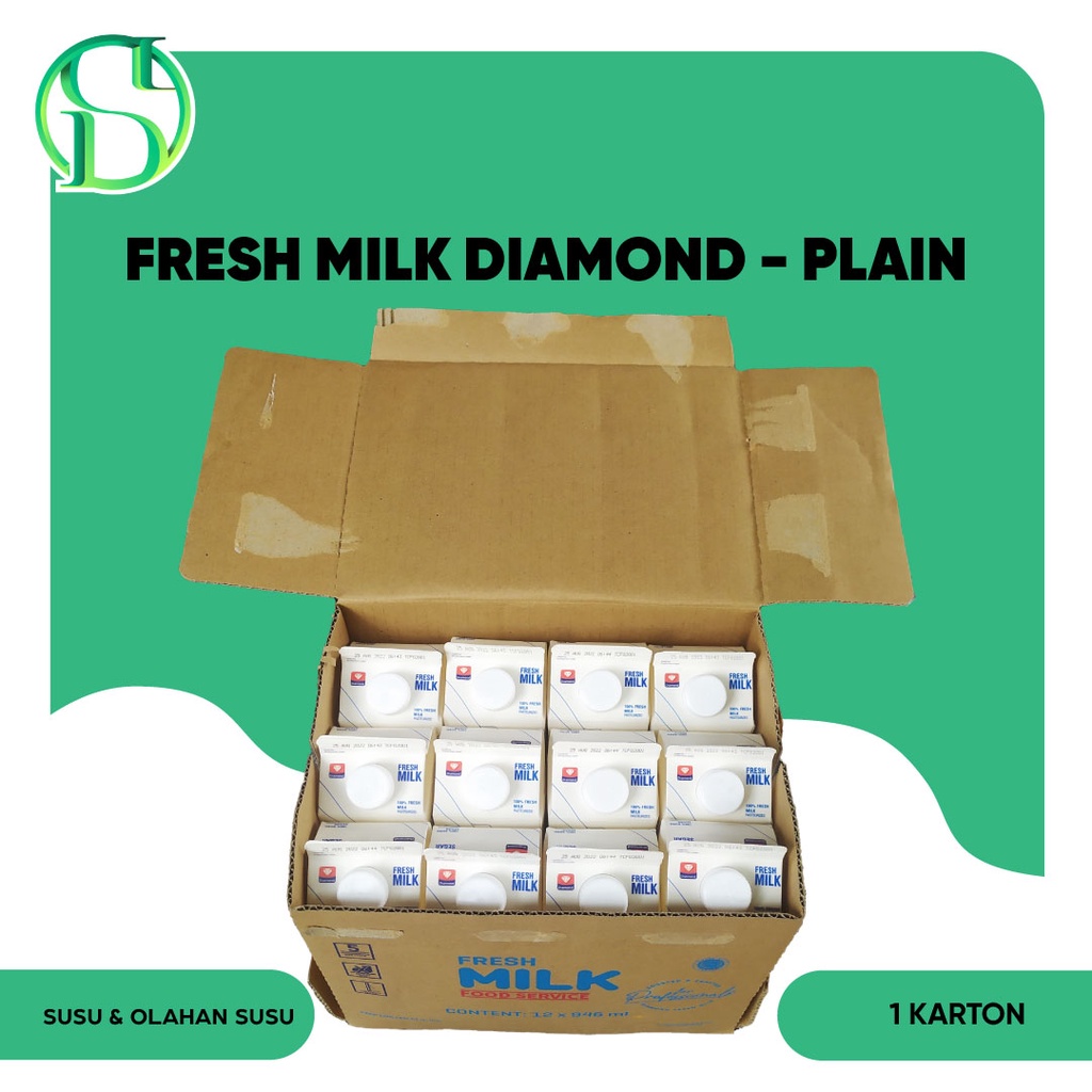 Jual FRESH MILK DIAMOND PASTEURISASI 1 Karton / 12 pcs | BUKAN UHT ...