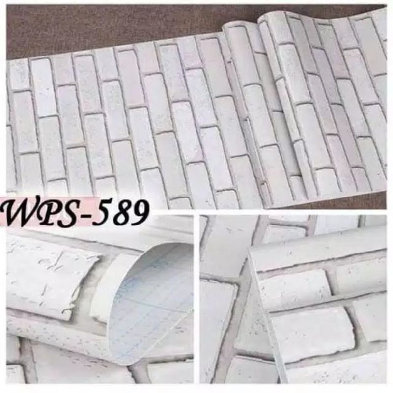 Jual Wallpaper Stiker Dinding Motif Batu Bata Putih Cy Mewah Elegan ...