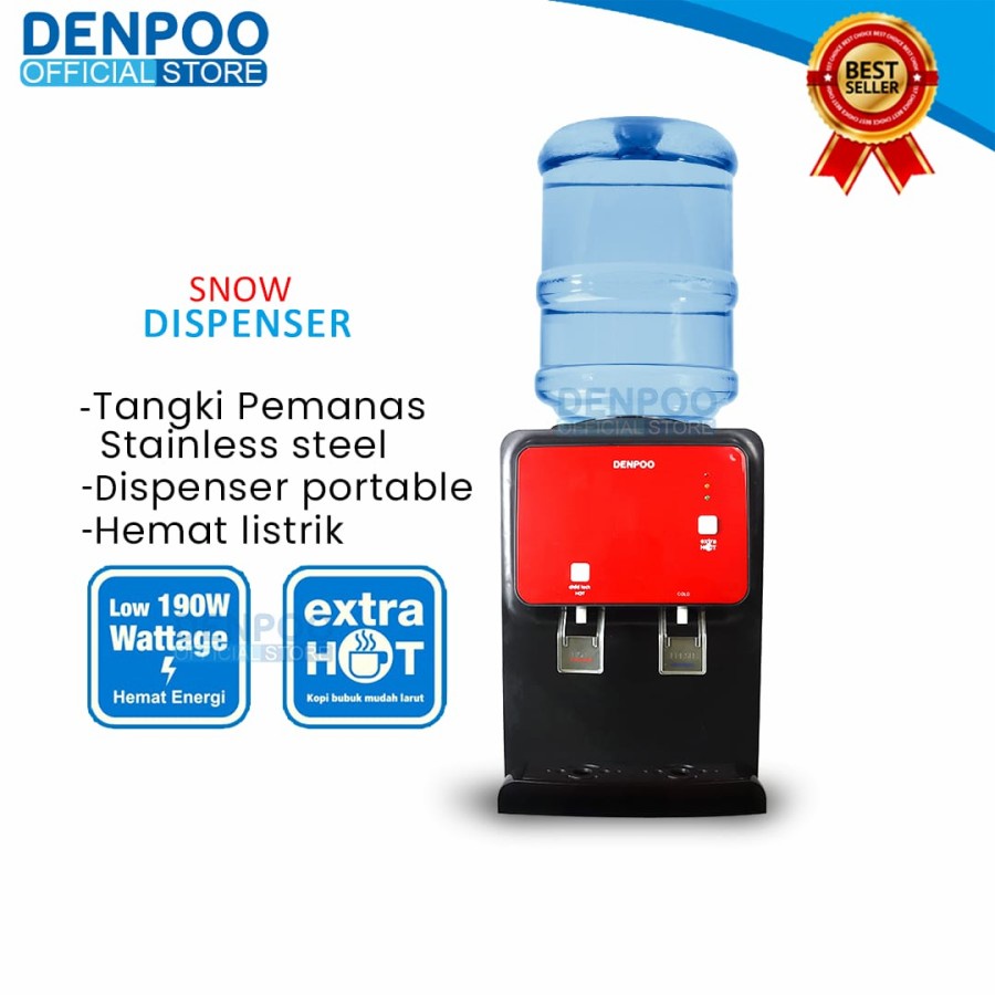 Jual DENPOO Water Dispenser Snow - Hot & Cold Low Watt 190 | Shopee ...