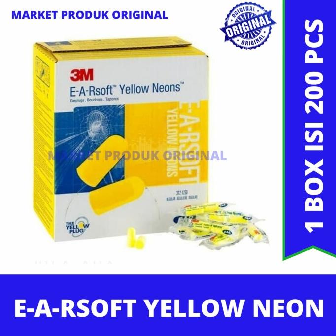 Jual 3m yellow neon earplug 312-1250 harga per box isi 200pcs original ...