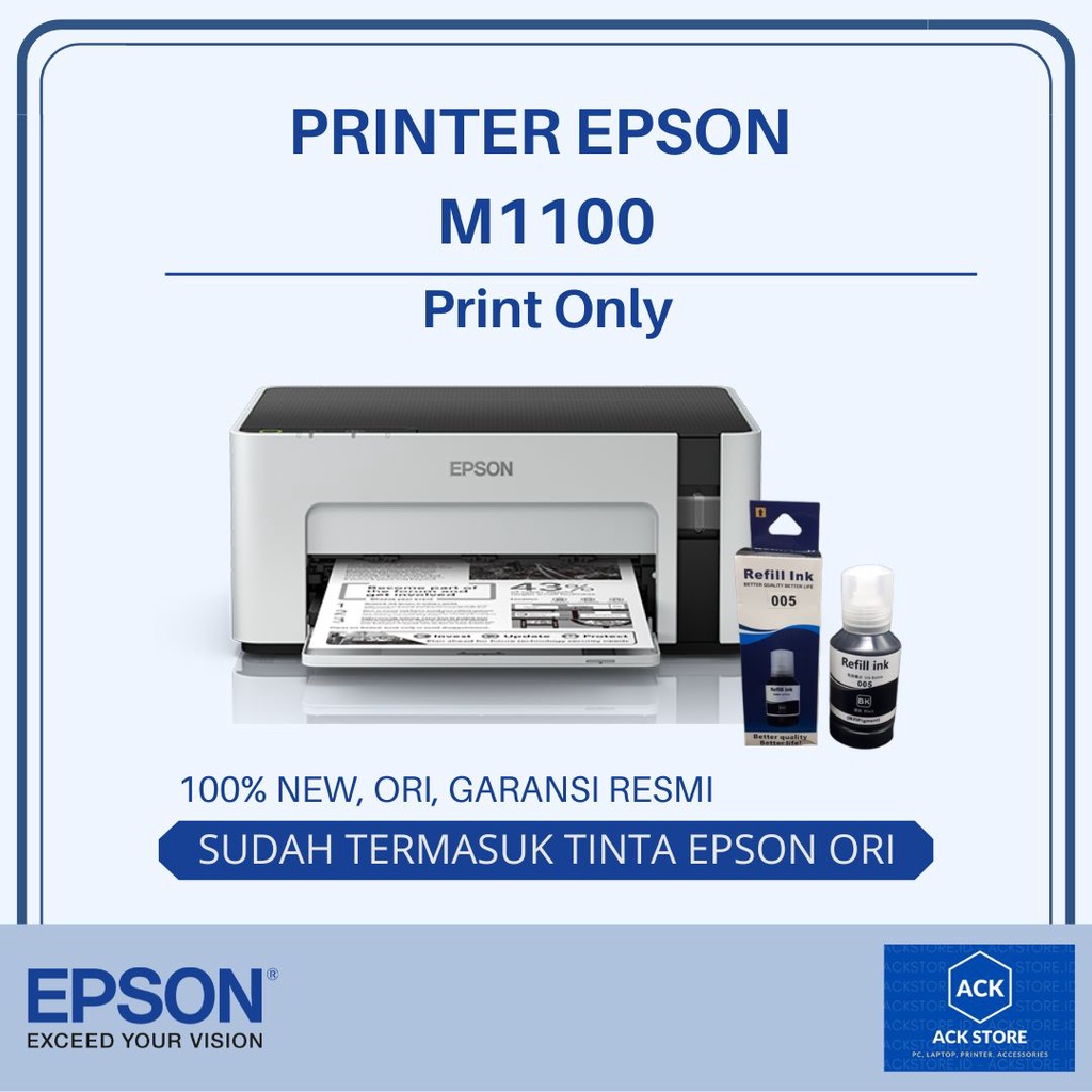 Jual Printer Epson EcoTank M1100 Monochrome Ink Tank - Include Tinta ...