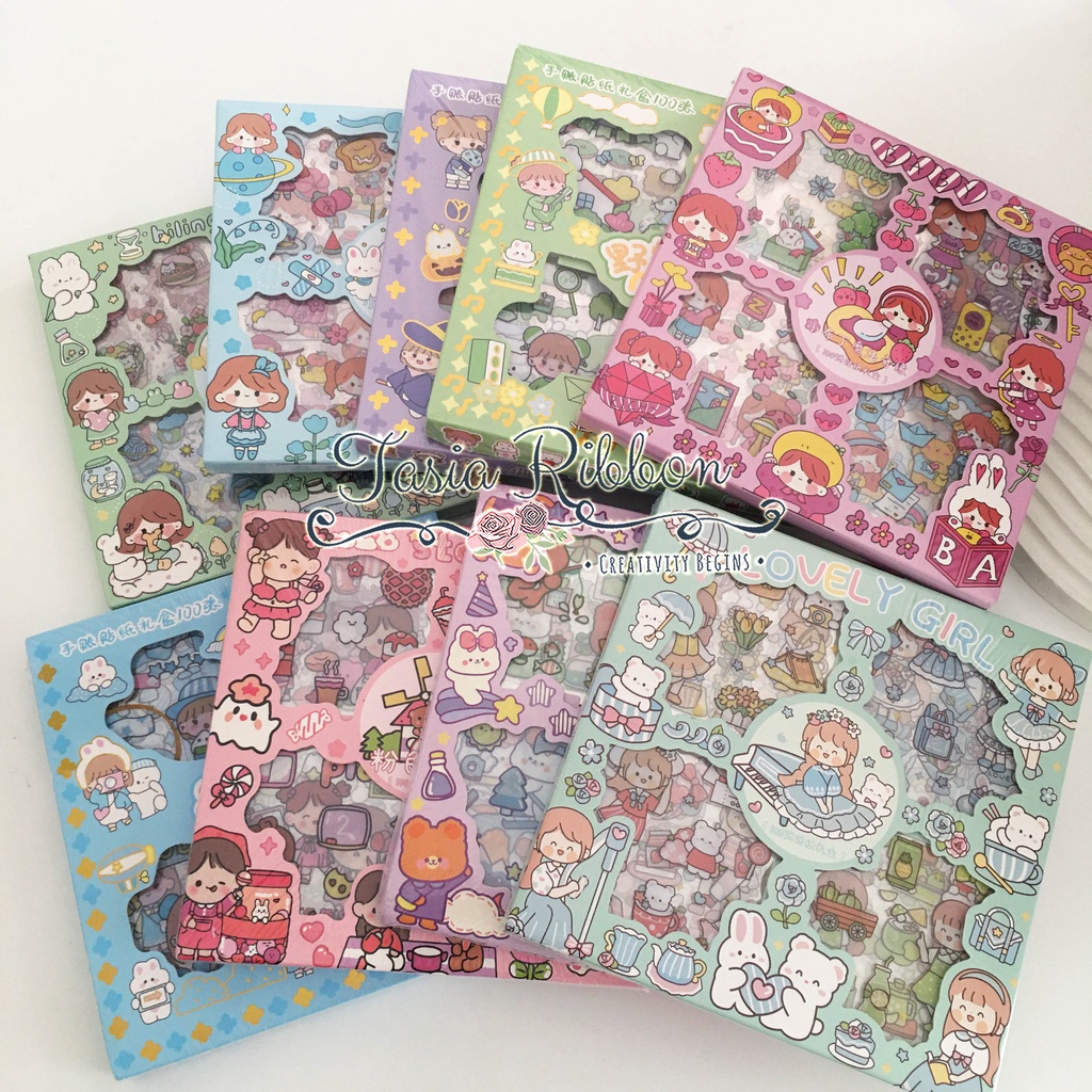 Jual Viral Sticker Big Pack Botol Korea Aesthetic Lucu [100pc]/ Stiker ...
