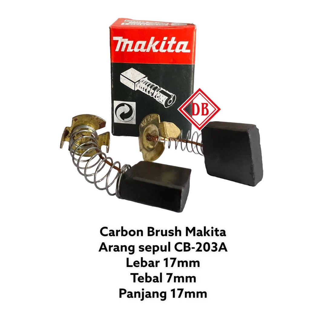 Jual CARBON BRUSH CB 203A MAKITA ORIGINAL/SEPUL MESIN/SPUL MESIN/ARANG MESIN | Shopee Indonesia