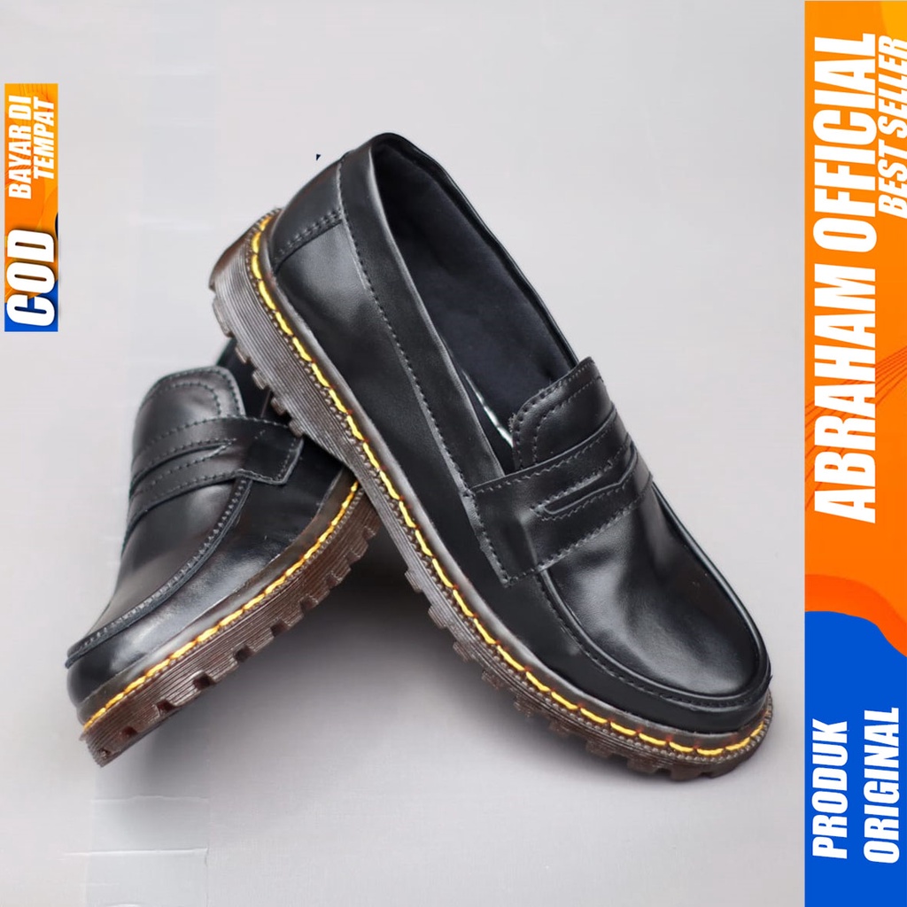Jual Sepatu Loafers Wanita Docmart Hitam Abraham Melis | Shopee Indonesia