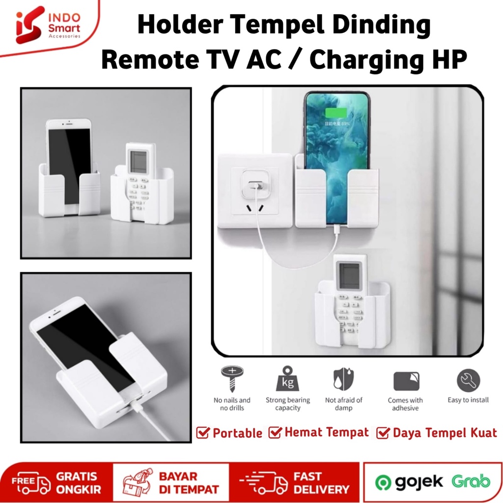 Jual Tempat Remote Dinding / Rak Dinding Tempel / Holder Hp Dinding ...