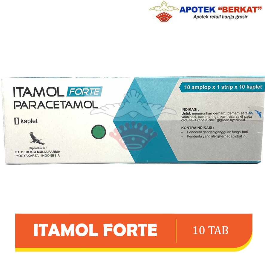 Jual ITAMOL PARACETAMOL FORTE PARACETAMOL KAPLET per STRIP | Shopee ...