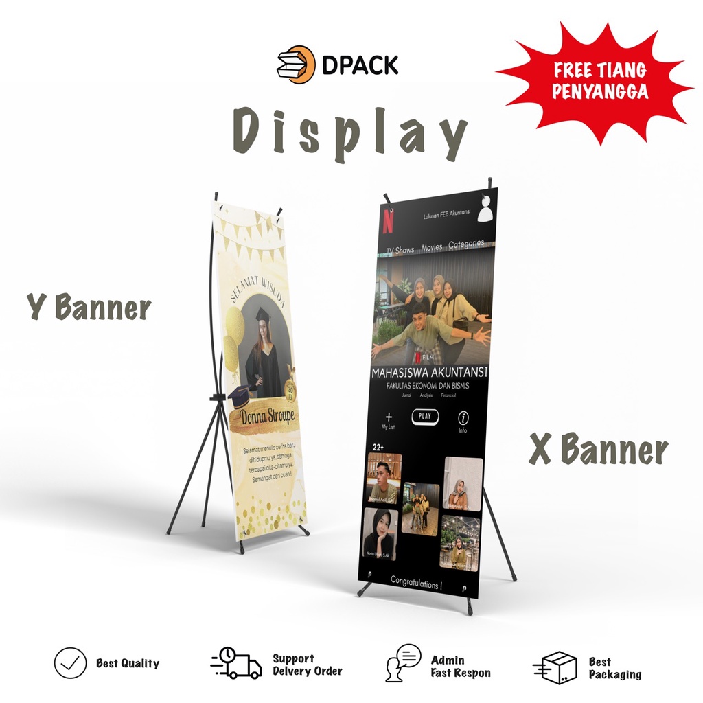 Jual CETAK X BANNER / Y BANNER / STAND BANNER / STANDING BANNER MURAH / X BANNER WISUDA ...