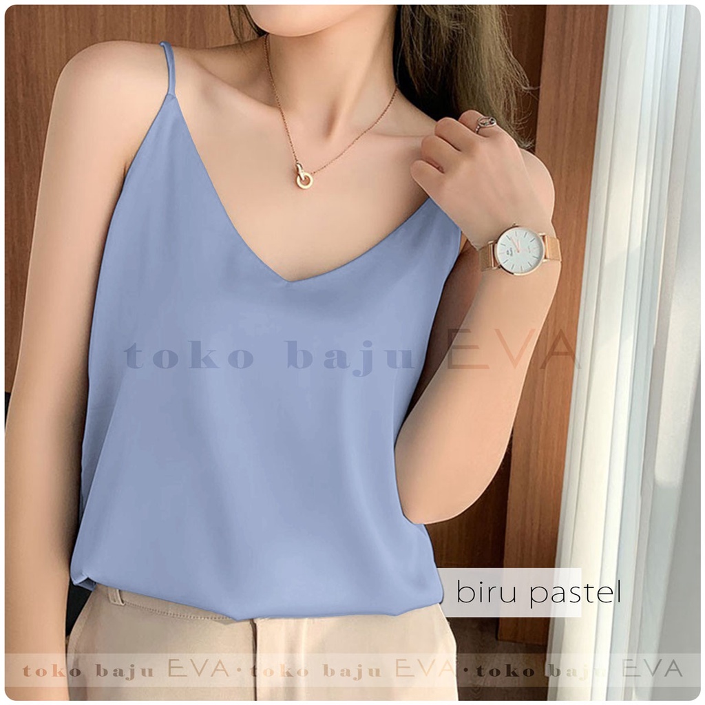 Jual Tank Top Polos Wanita Bahan Mosscrepe Premium | Shopee Indonesia