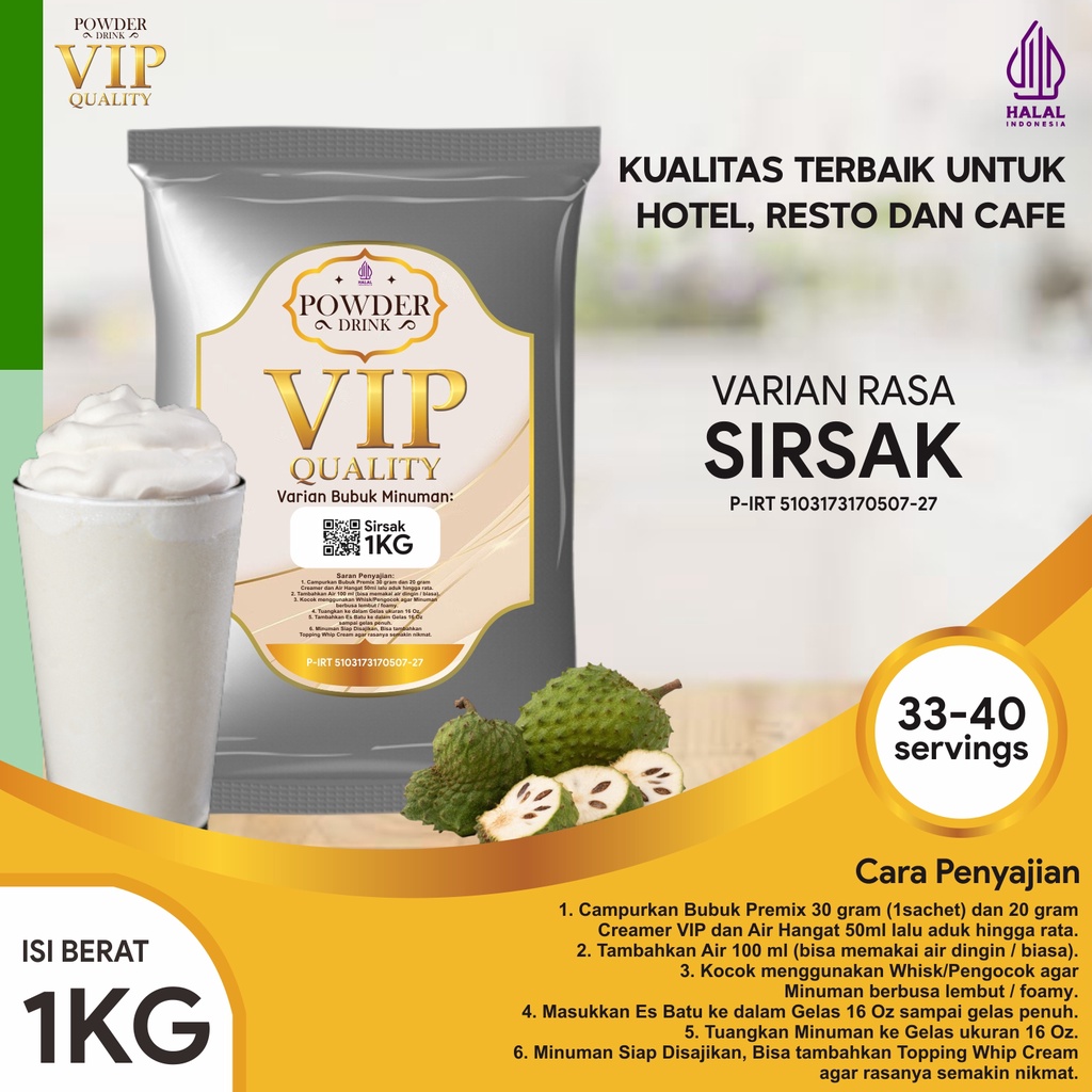 Jual Bubuk Minuman Kualitas VIP Rasa Sirsak 1 Kg Sirsak Bubuk Minuman ...