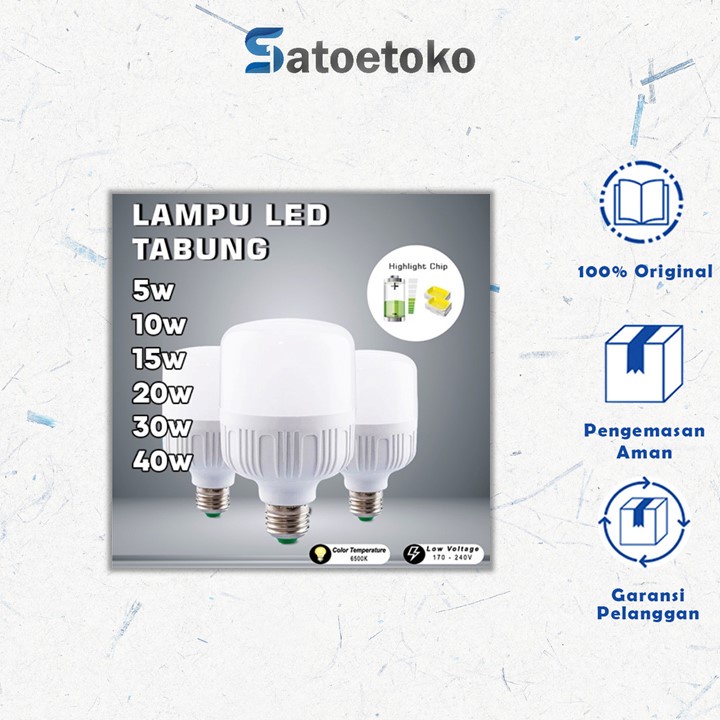 Jual Lampu LED Bulb Jumbo Tabung 5w / 10w / 15w / 20w / 25w / 30w / 35w Watt Kapsul Super Terang ...