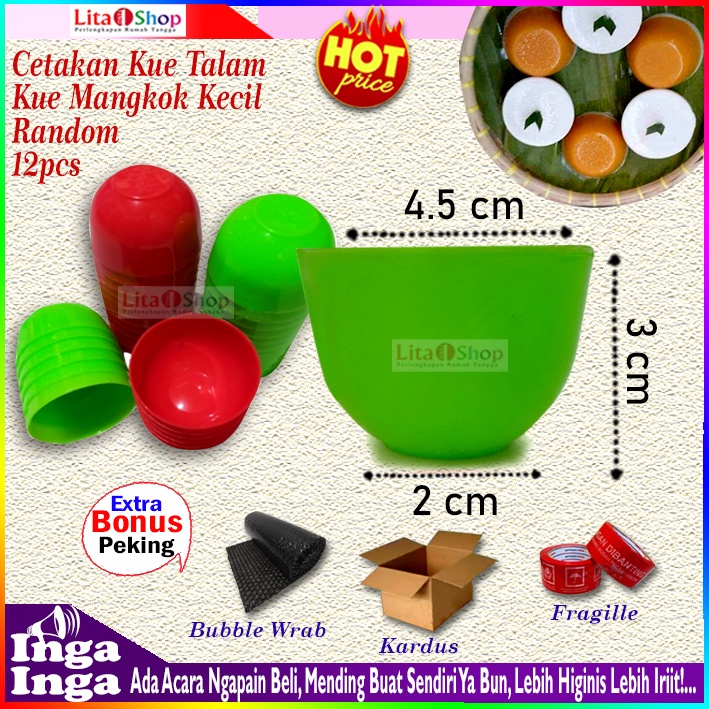 Jual Cetakan Kue Mangkok Plastik Kukusan Kue Talam Kue Cucing - Small ...