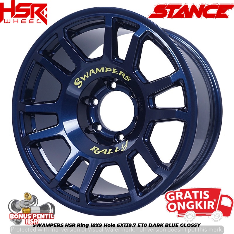 Jual Velg Variasi Mitsubishi Pajero Ring 18 SWAMPERS HSR R18 MATT DARK ...