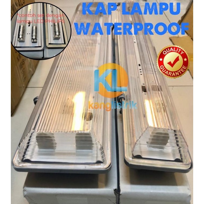 Jual KAP WATERPROOF WATER PROOF UNTUK LAMPU TL T8 PANJANG 60cm 1x18 2x18 w | Shopee Indonesia