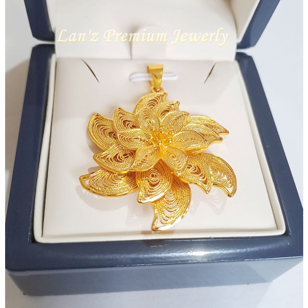 Jual Liontin Besar Emas Kendari Bunga Tulip Titanium 24K (Emas ...