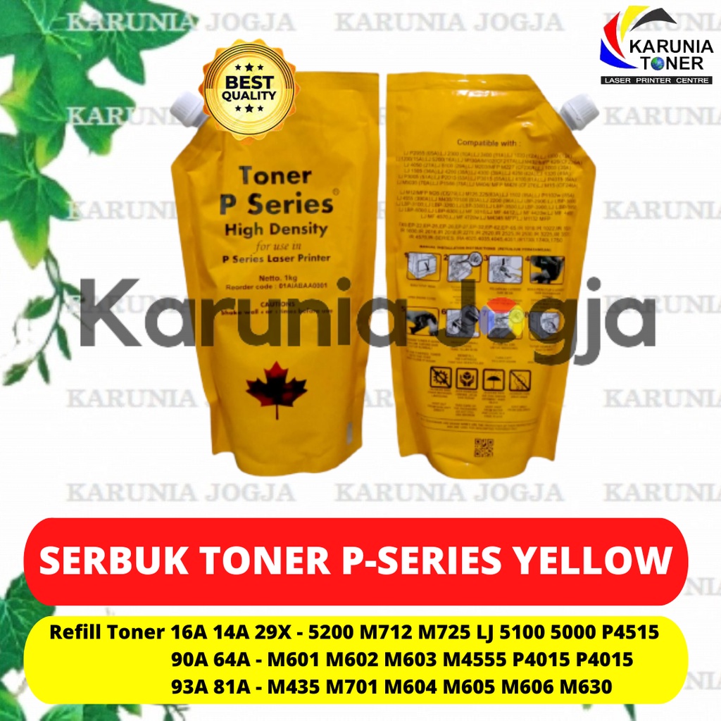 Jual Serbuk Toner P-Series Bag. Yellow 16A 24A 25A Laserjet M125 M435 ...
