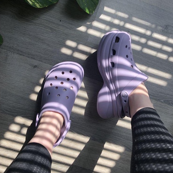 Jual Sandal Wanita Slip On Baim Fuji Polos Viral Jibbitz Sandal CROCS ...