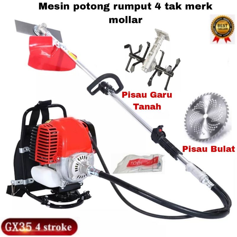 Jual Mesin potong rumput 4 tak Honda merk mollar Komplit dengan mata ...