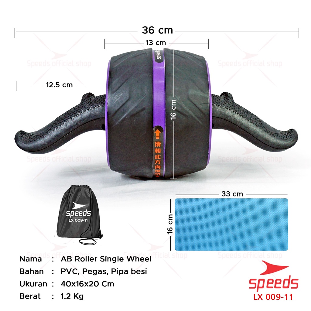 Jual SPEEDS Ab Roller / Double Wheel Ab Wheel Alat Latihan Otot Perut ...