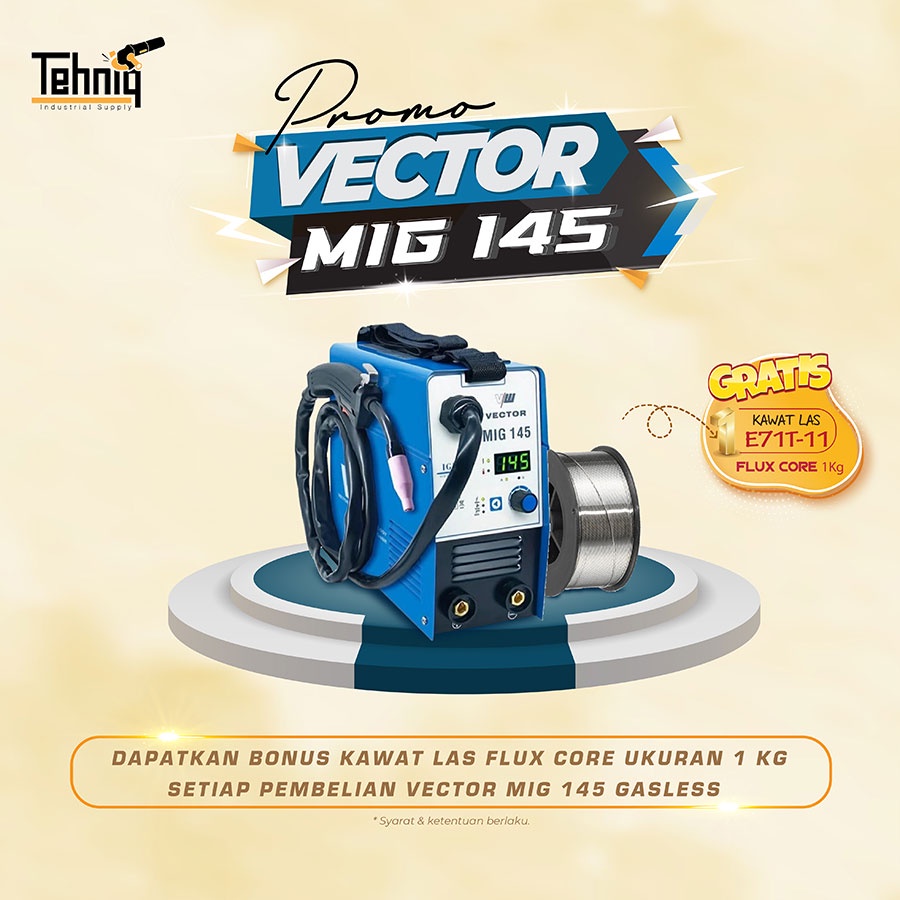 Jual Mesin Las Listrik / Trafo Las VECTOR MIG-145 Gasless DC Mig ...