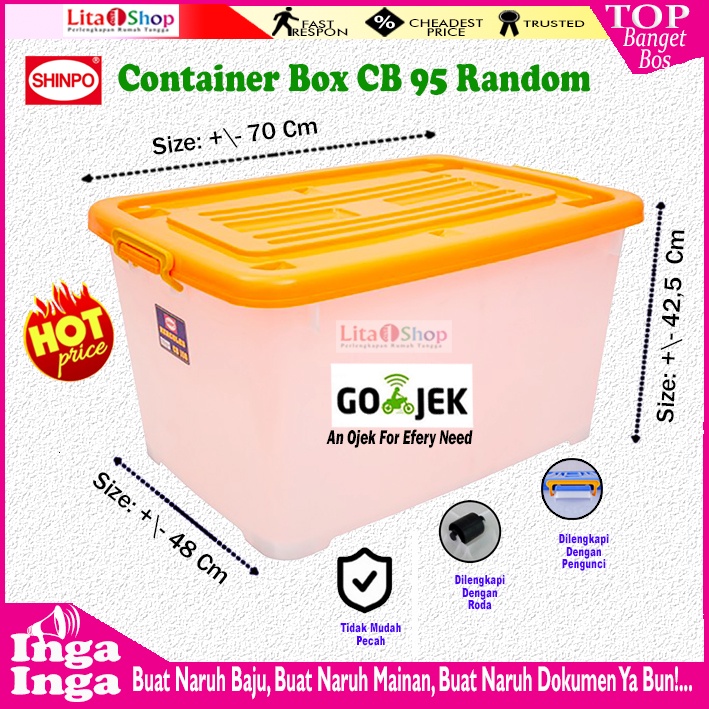 Jual CONTAINER MAX BOX SHINPO 114 PLASTIK CB 95 LITER DENGAN RODA ...