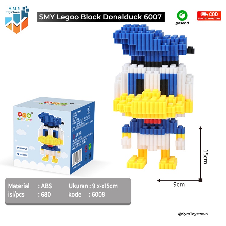 Jual Nano Block Donalduck 6007-8 - Bricks Education Nano Block / Mainan ...